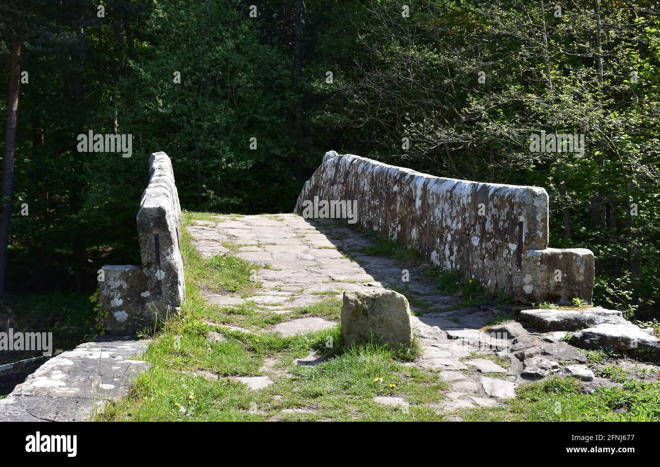 The landmark known as Beggar's Bridge in Glaisdale England Stock Photo ...
