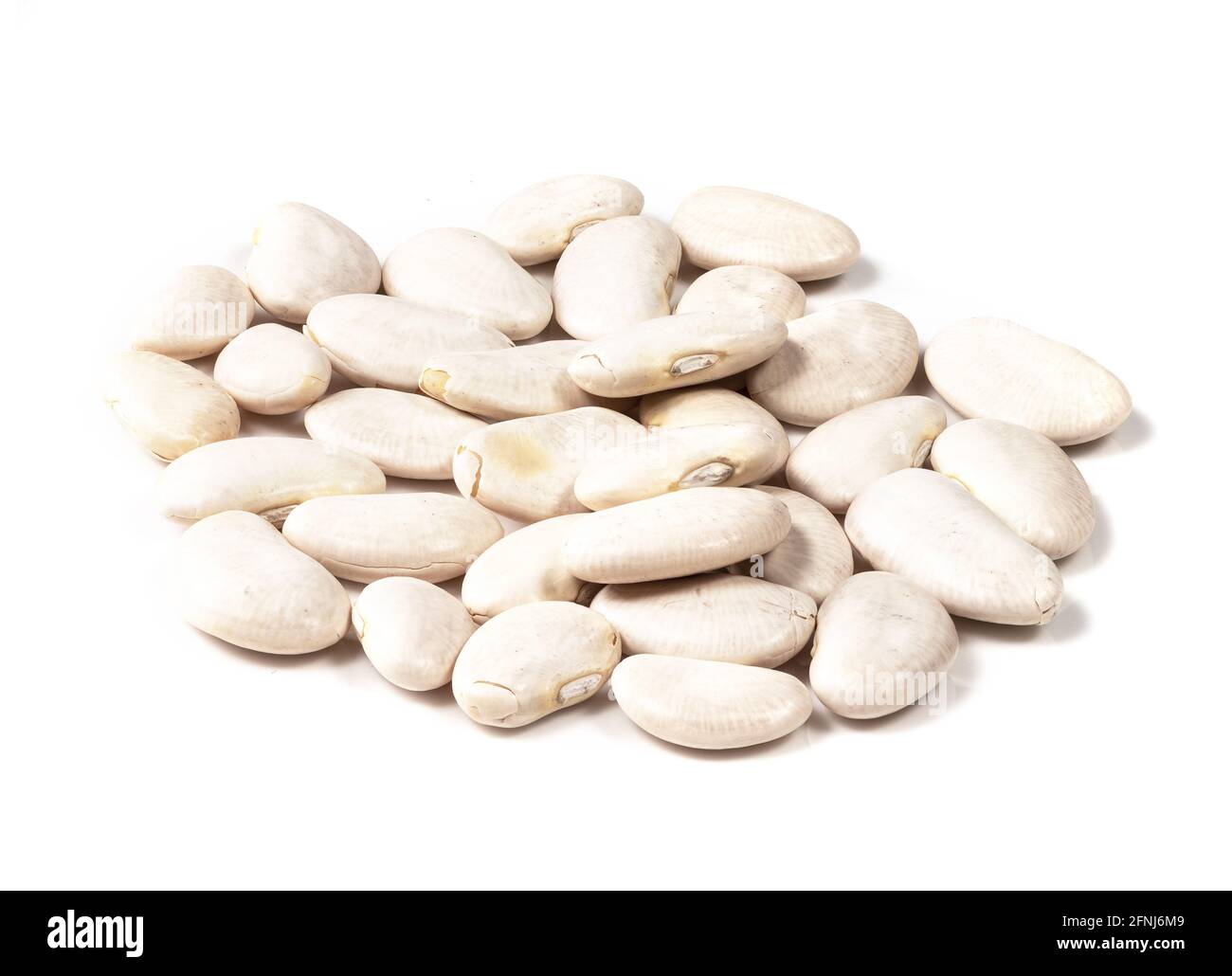 handful of lima beans closeup on white background Stock Photo - Alamy