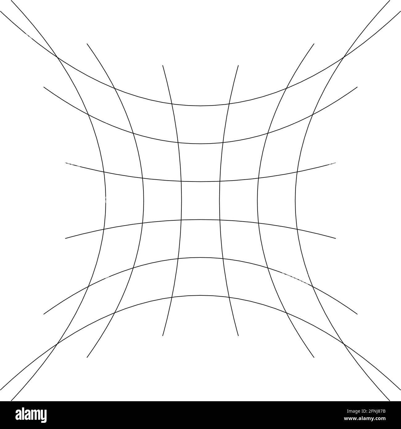 Grid, mesh, lattice, grating with distort, deform effect. Distortion ...
