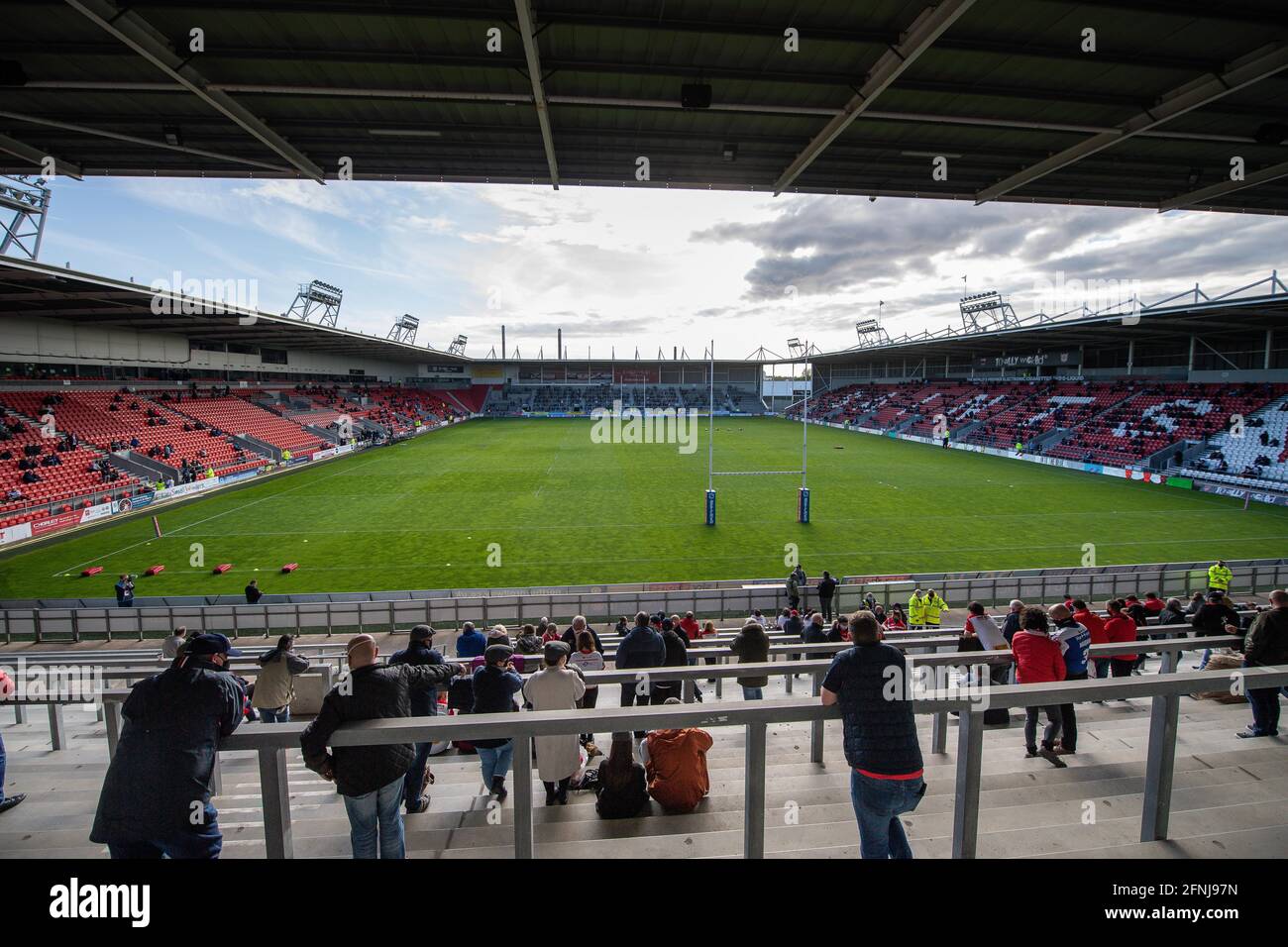 General view of Totally Wicked Stadium, home of St. Helens with fans ...