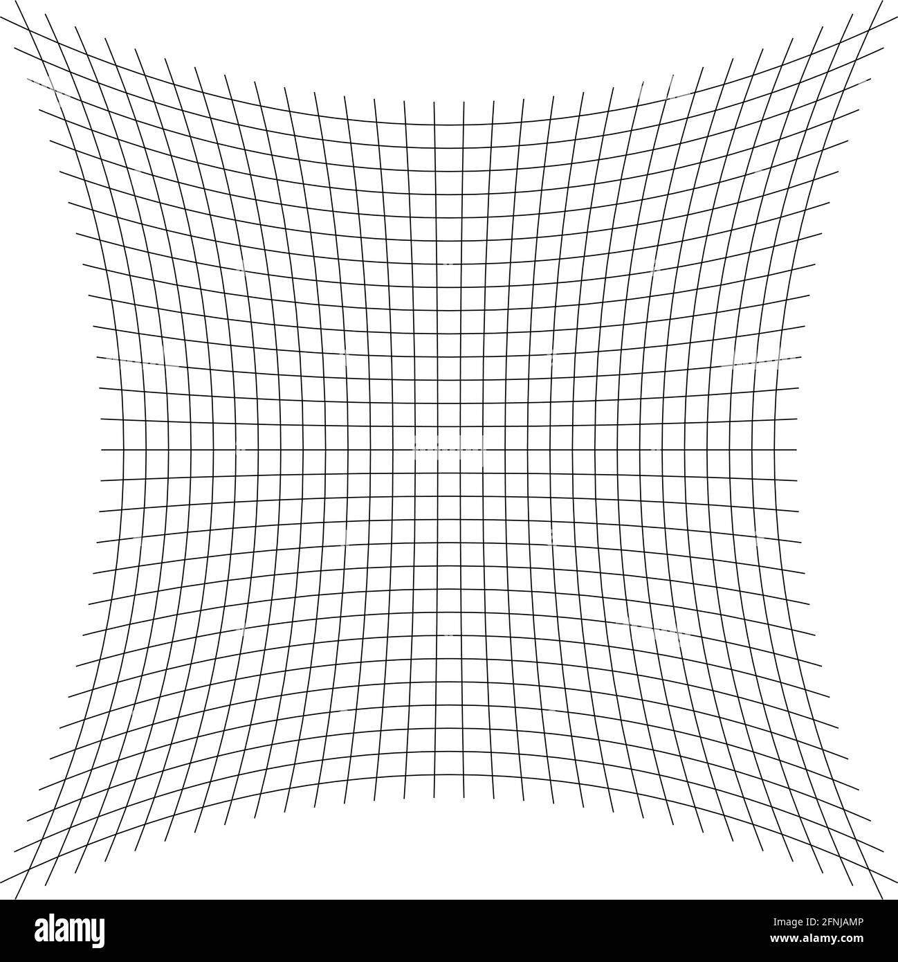 Grid, mesh, lattice, grating with distort, deform effect. Distortion ...