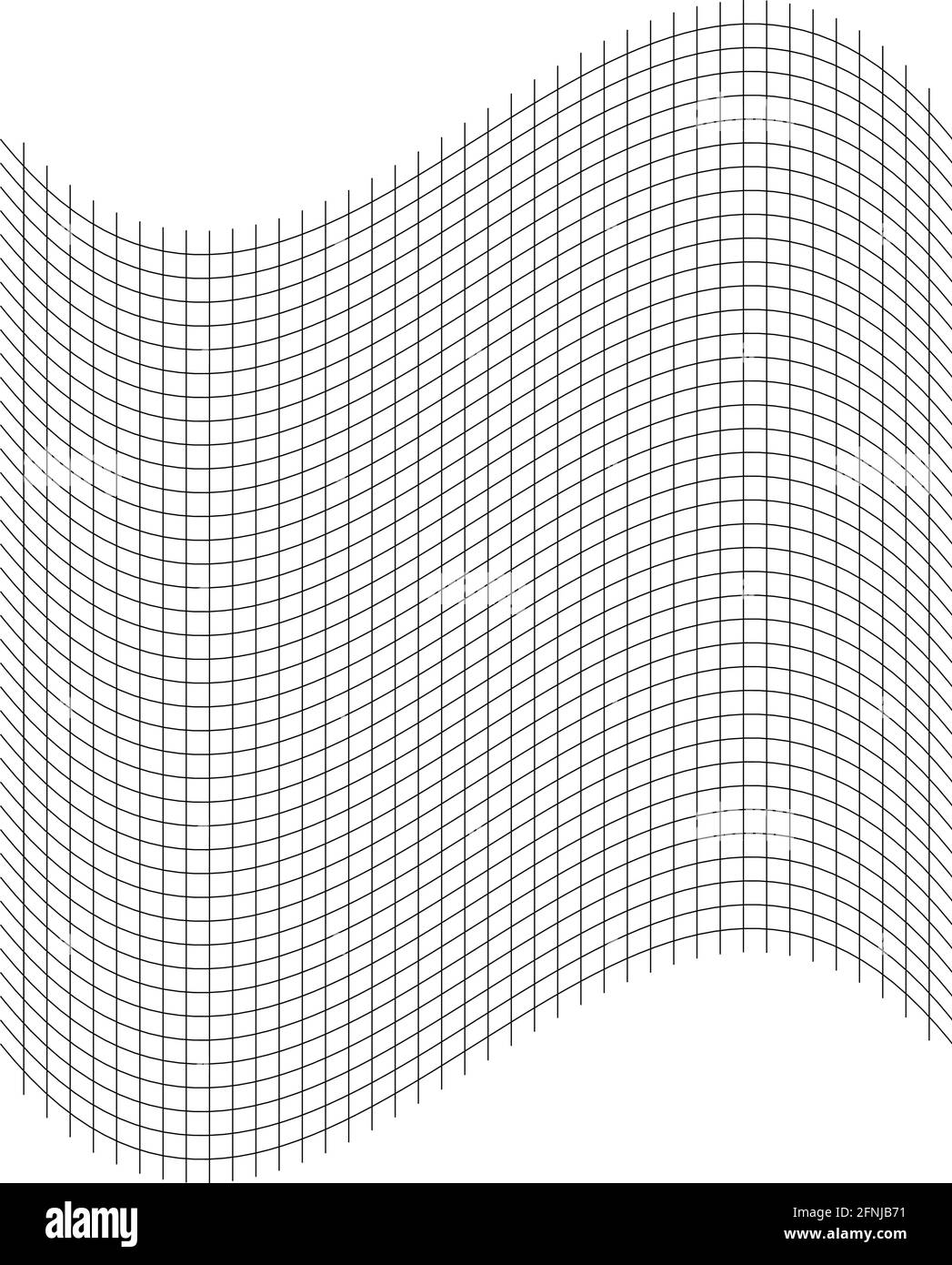 Grid, mesh, lattice, grating with distort, deform effect. Distortion ...