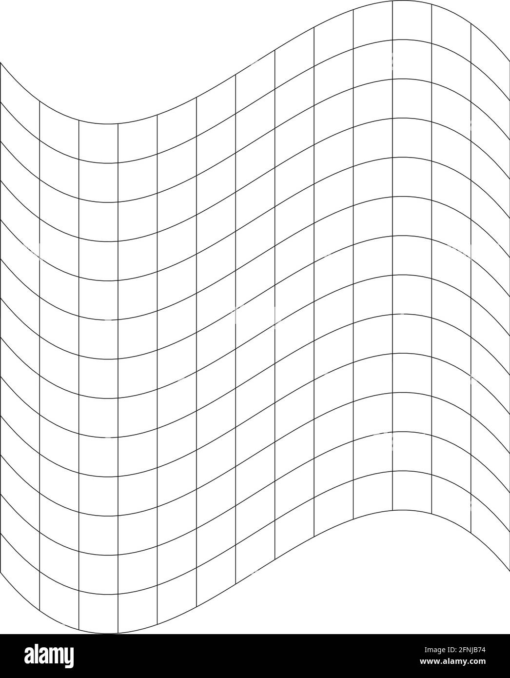 Grid, mesh, lattice, grating with distort, deform effect. Distortion ...