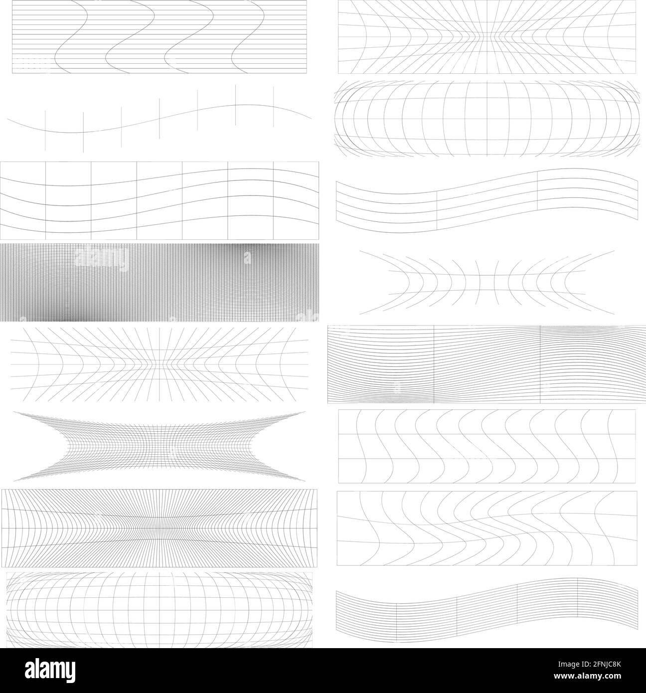 Set of rectangles w distort, deform effect vector illustration Stock ...
