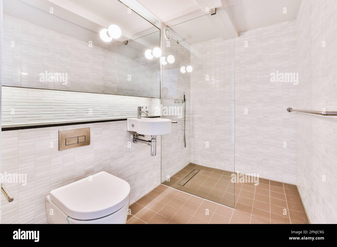 Interior of small restroom at home Stock Photo - Alamy