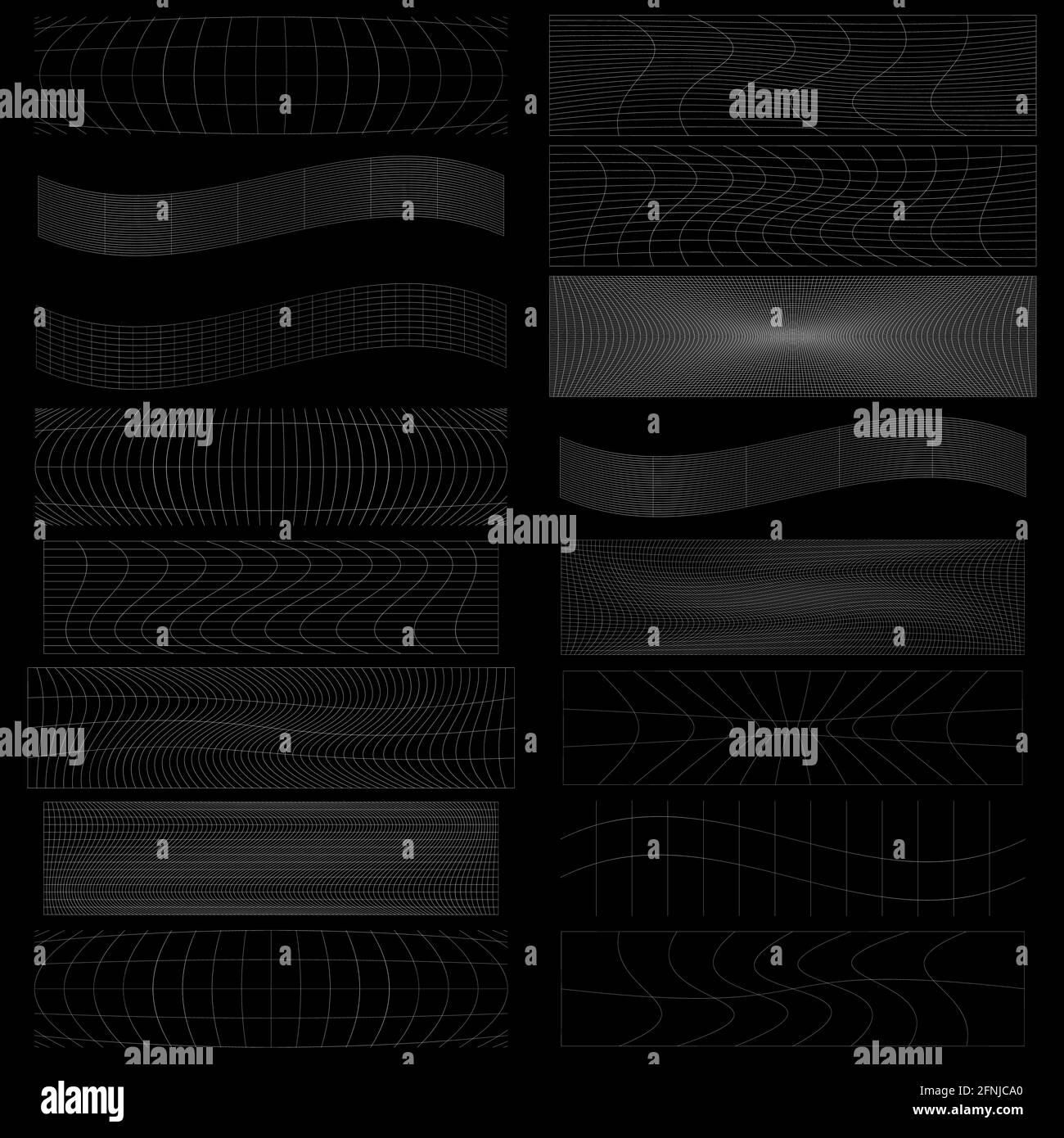 Set of rectangles w distort, deform effect vector illustration Stock ...