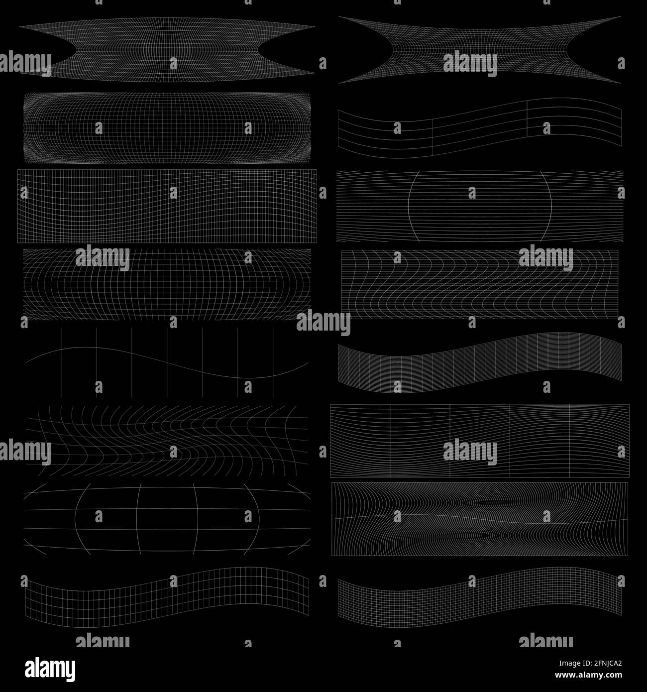 Set of rectangles w distort, deform effect vector illustration Stock ...