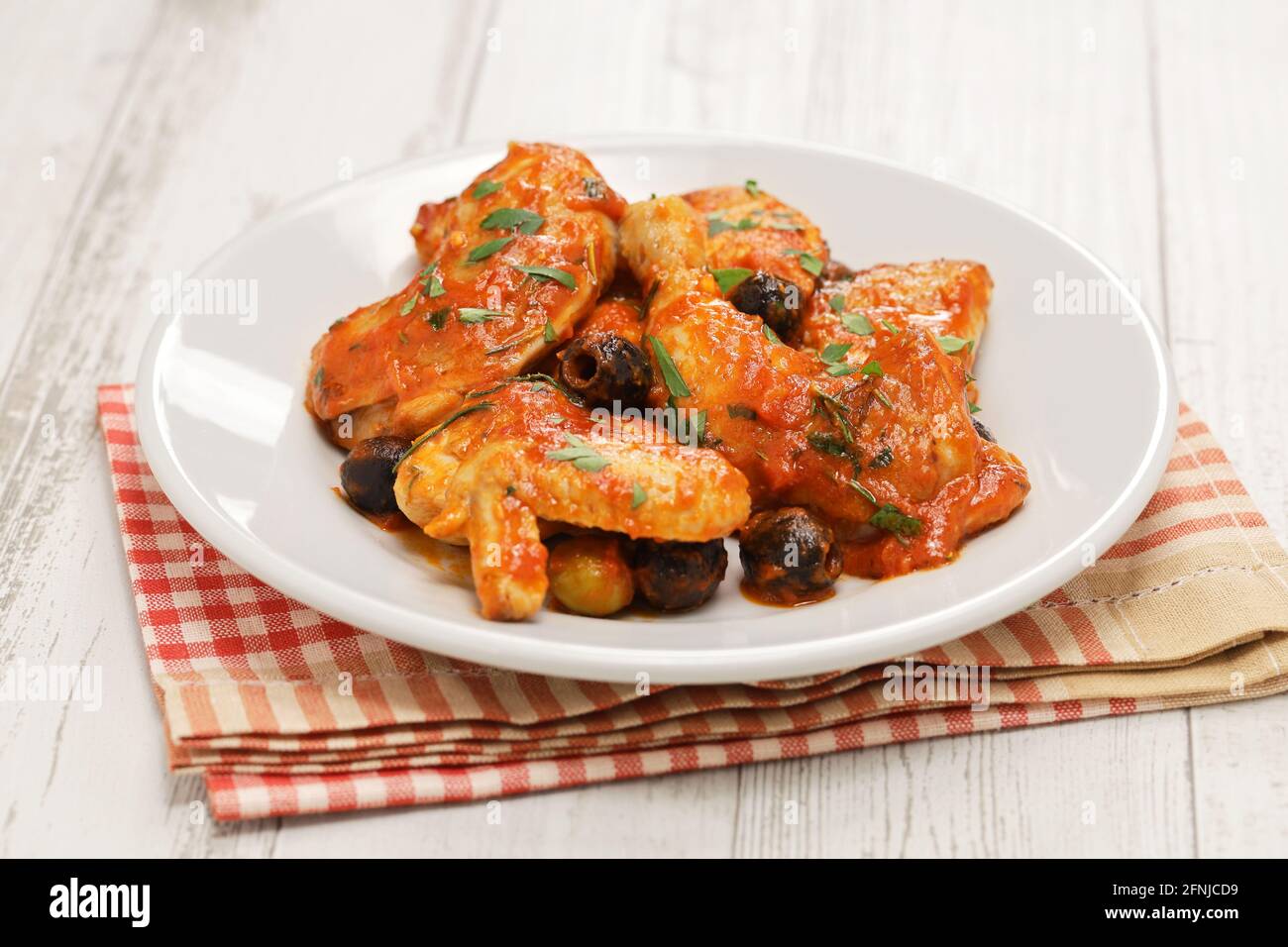 pollo alla cacciatora, Italian hunter style braised chicken dish Stock ...
