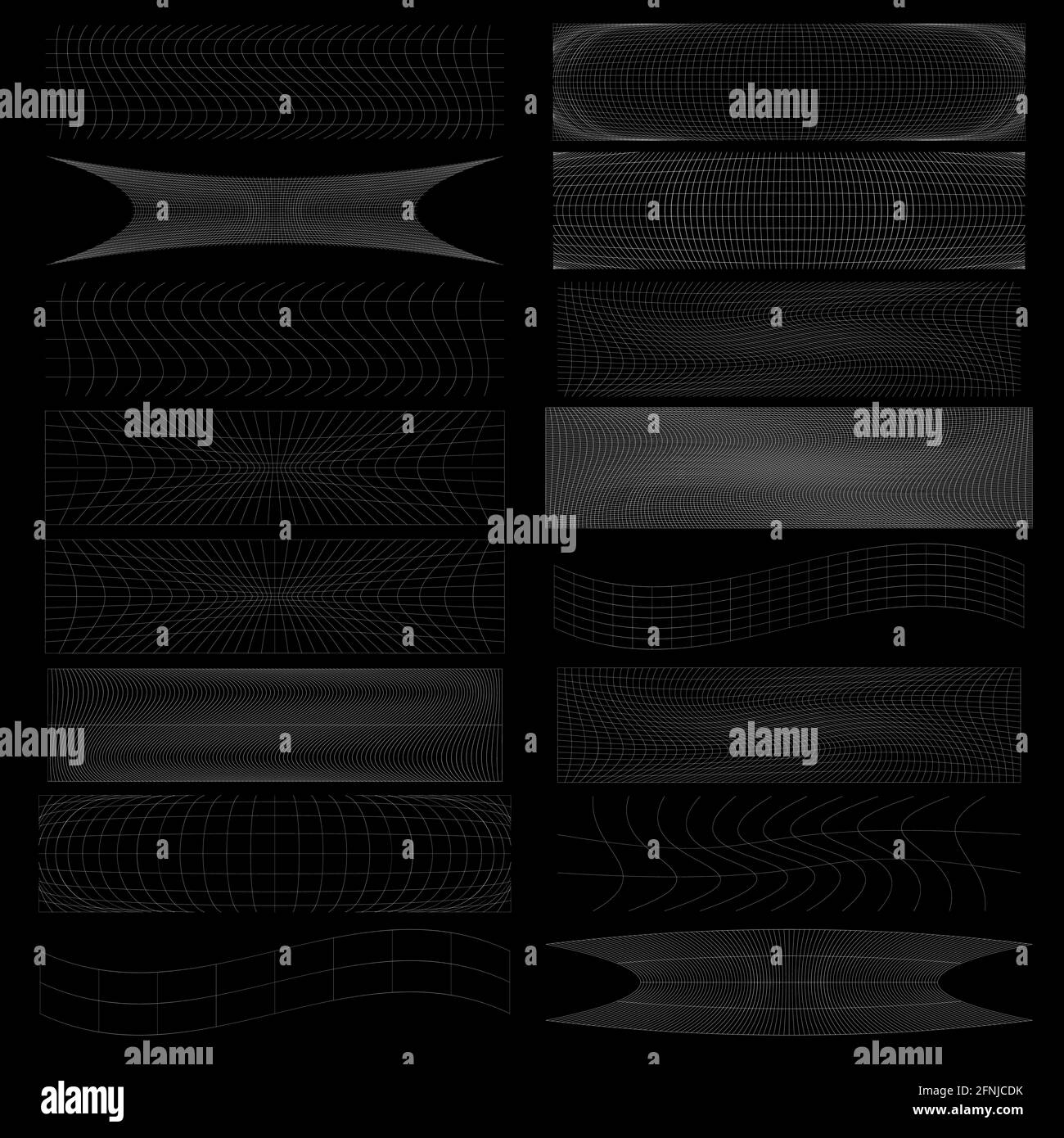 Set of rectangles w distort, deform effect vector illustration Stock ...