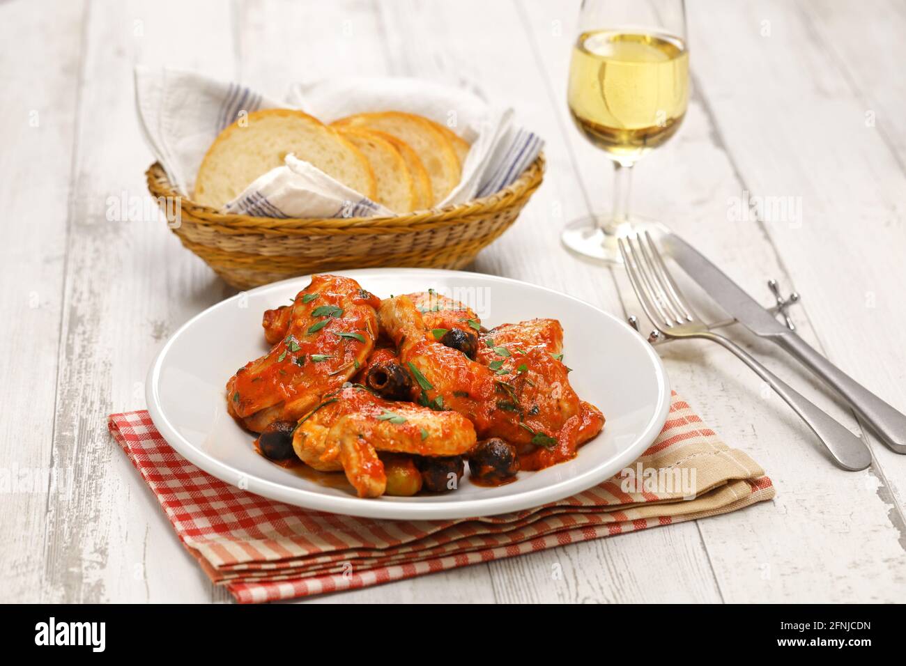 pollo alla cacciatora, Italian hunter style braised chicken dish Stock ...