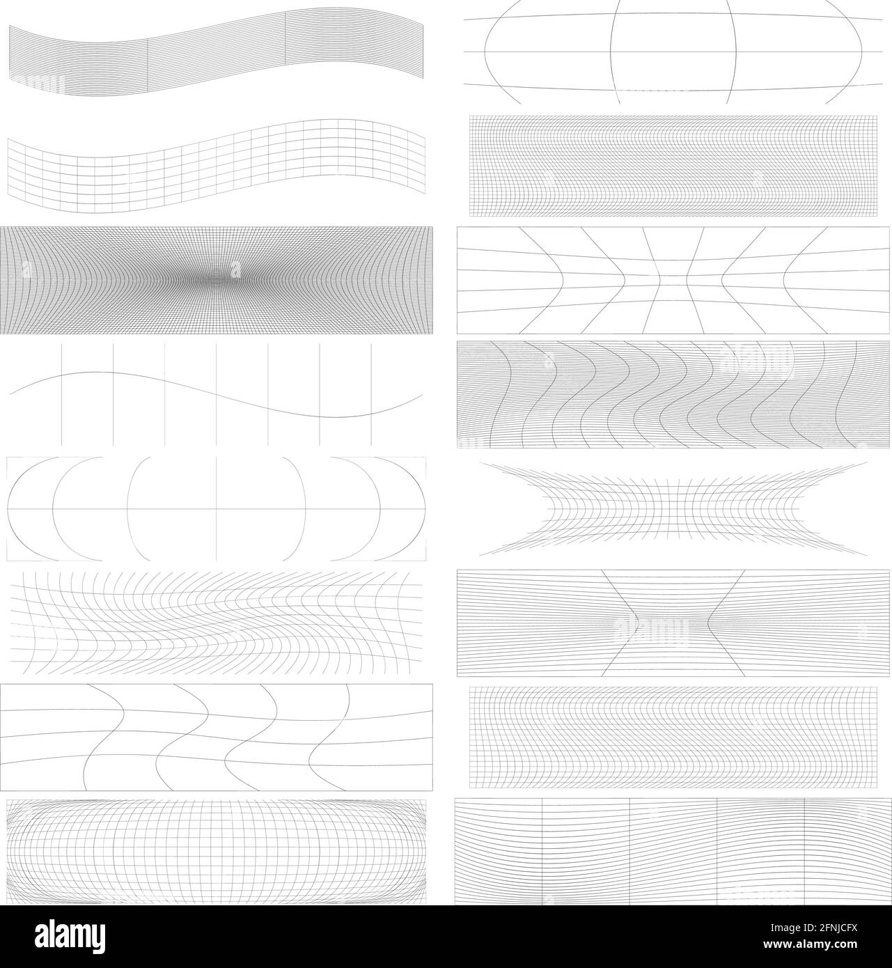Set of rectangles w distort, deform effect vector illustration Stock ...