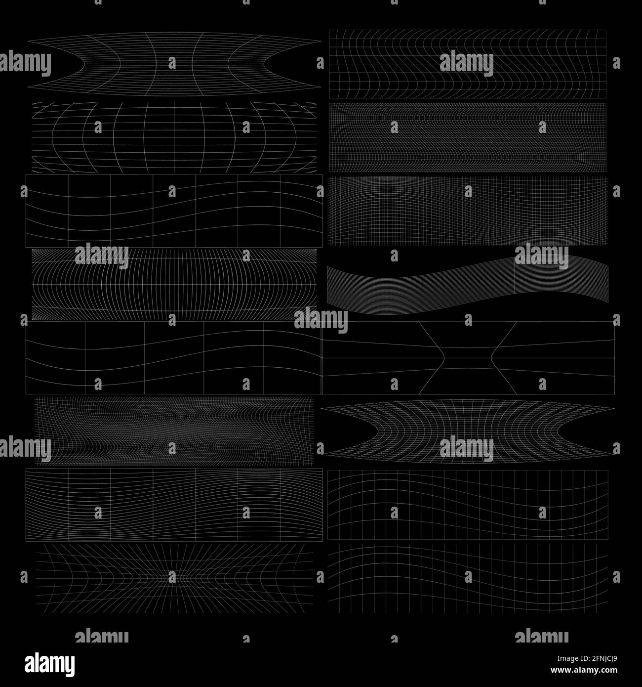 Set of rectangles w distort, deform effect vector illustration Stock ...