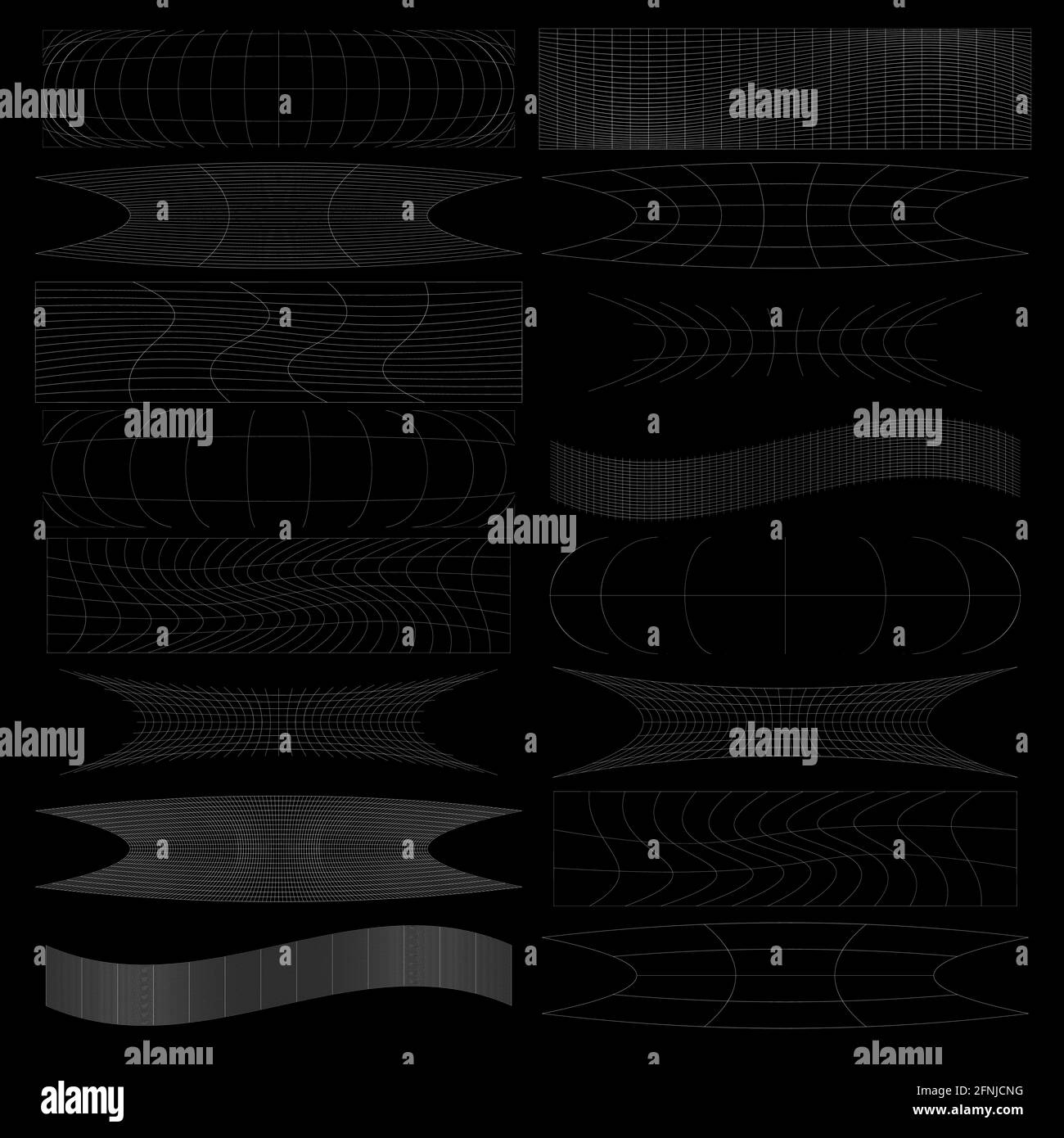 Set of rectangles w distort, deform effect vector illustration Stock ...