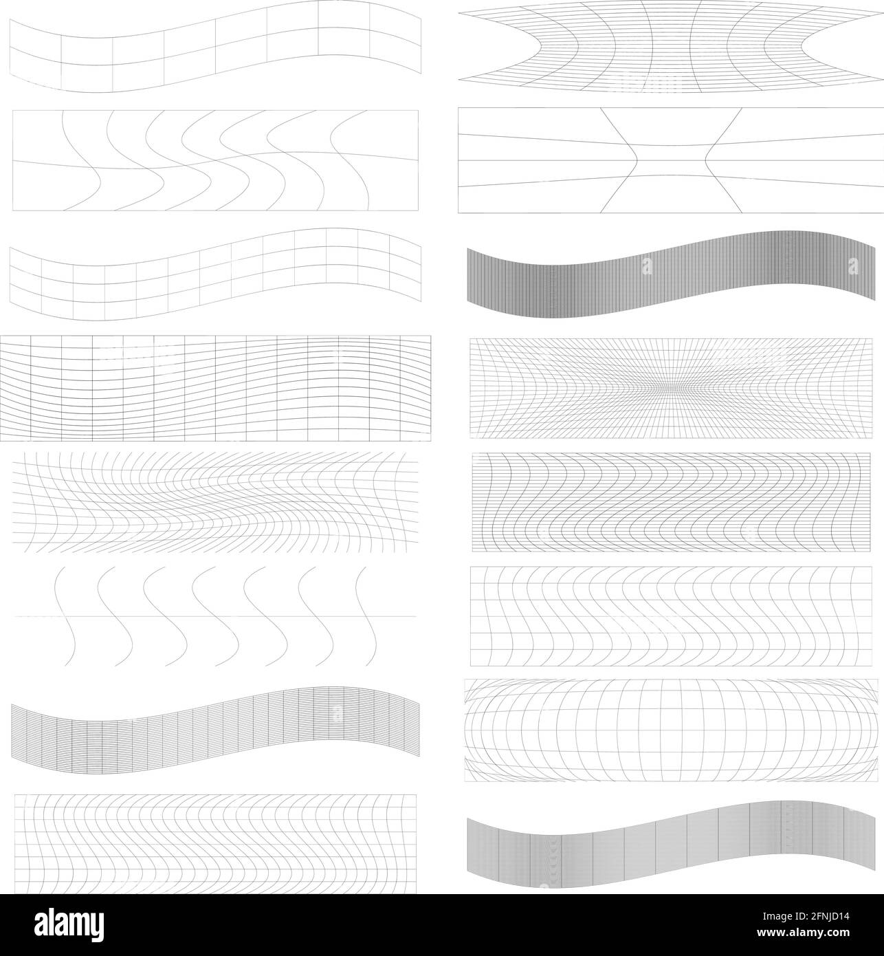 Set of rectangles w distort, deform effect vector illustration Stock ...