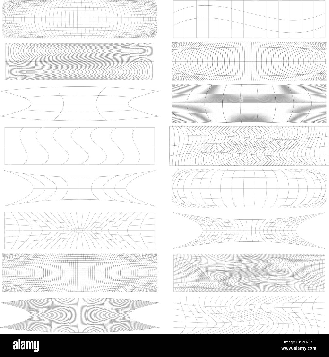 Set of rectangles w distort, deform effect vector illustration Stock ...