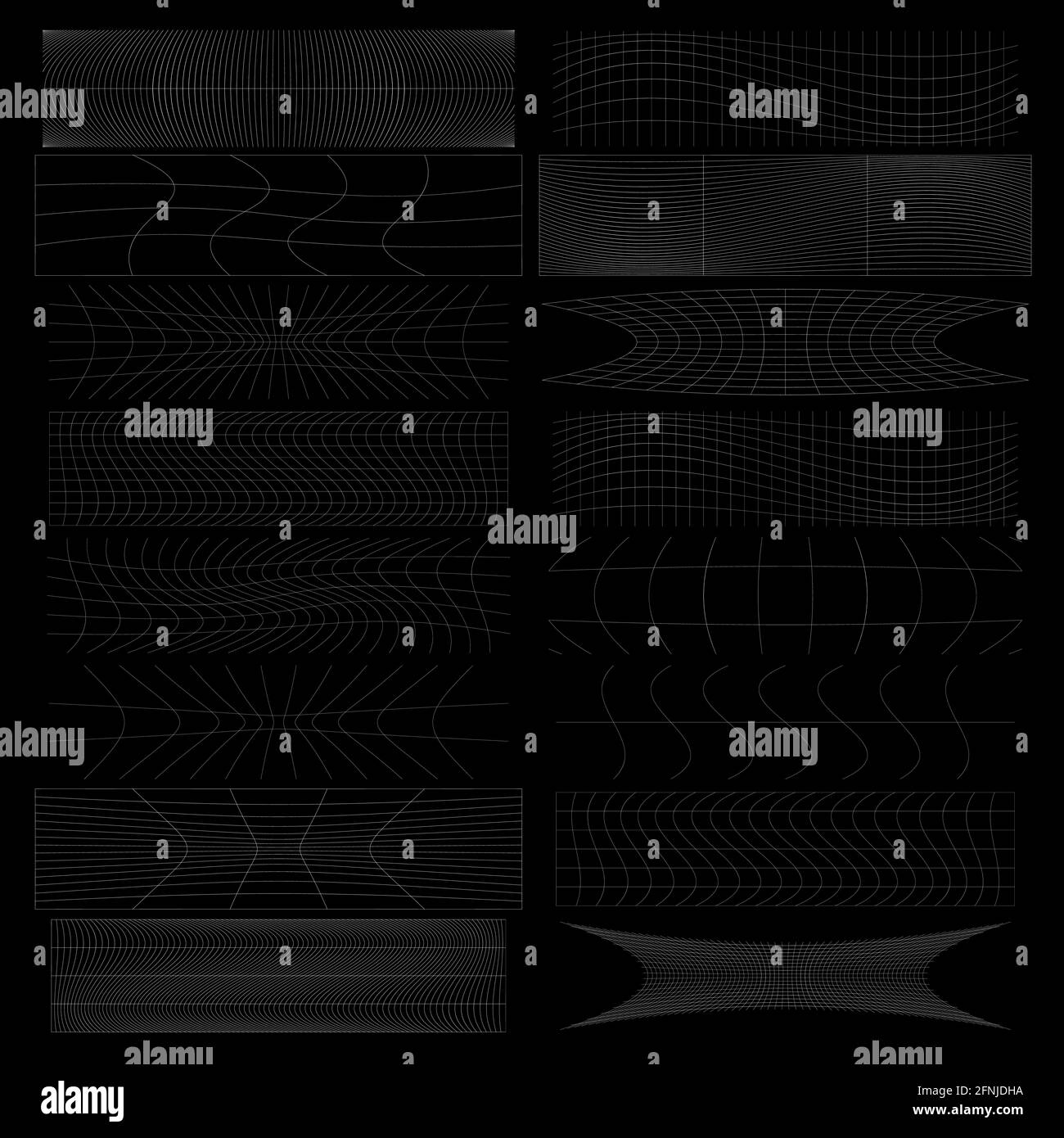 Set of rectangles w distort, deform effect vector illustration Stock ...
