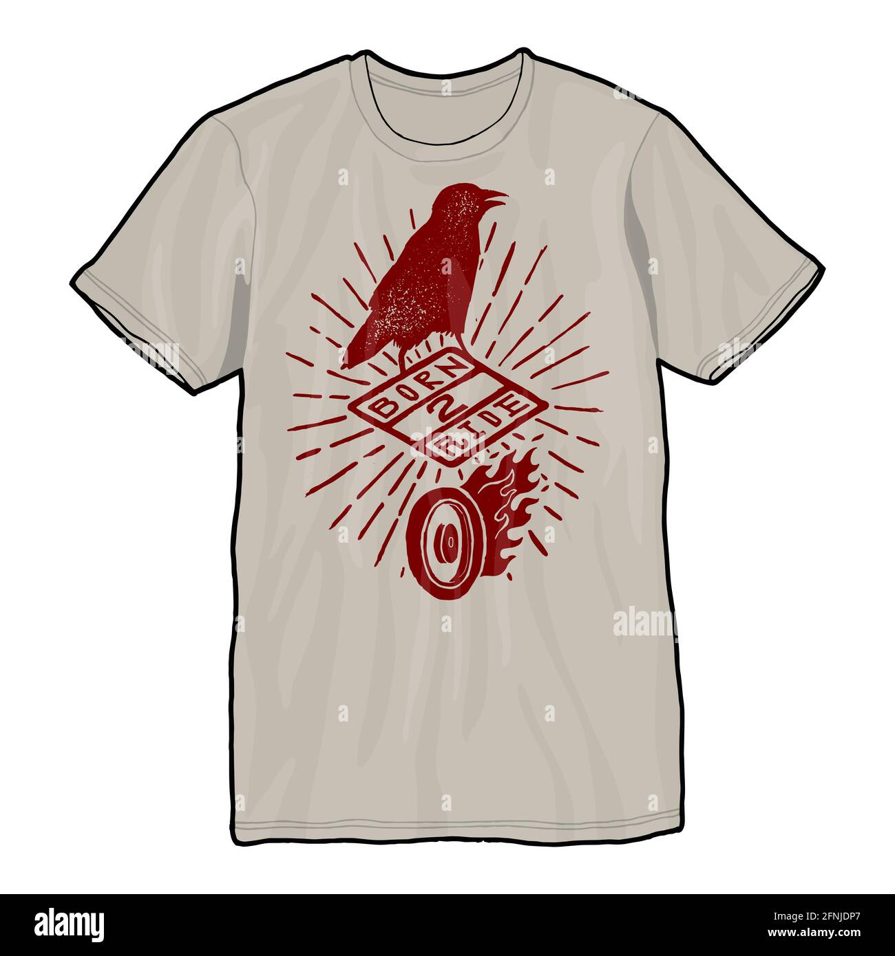 born to ride motorcycle print. biker print on t shirt mock up. raven ...