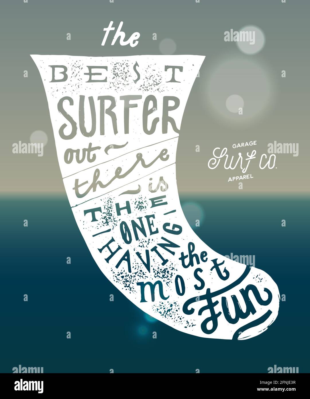 best surfer havign fun. surfboard fin lettering print - vintage apparel ...
