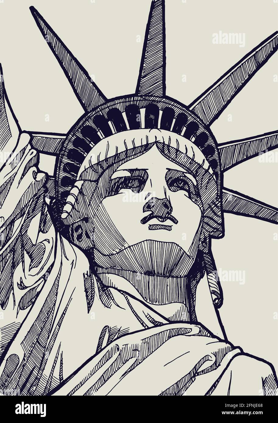 Statue Of Liberty Drawing Statue Of Liberty, New York Art Print | Yves