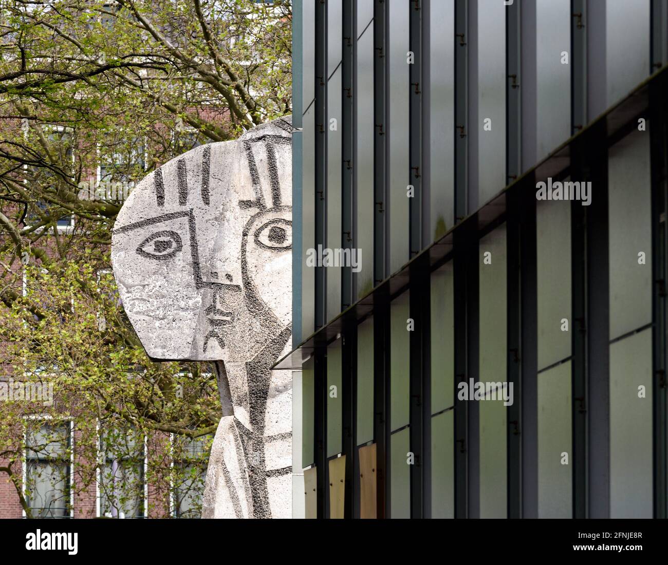 Rotterdam, Netherlands. 17th May, 2021. The stone sculpture "Sylvette ...