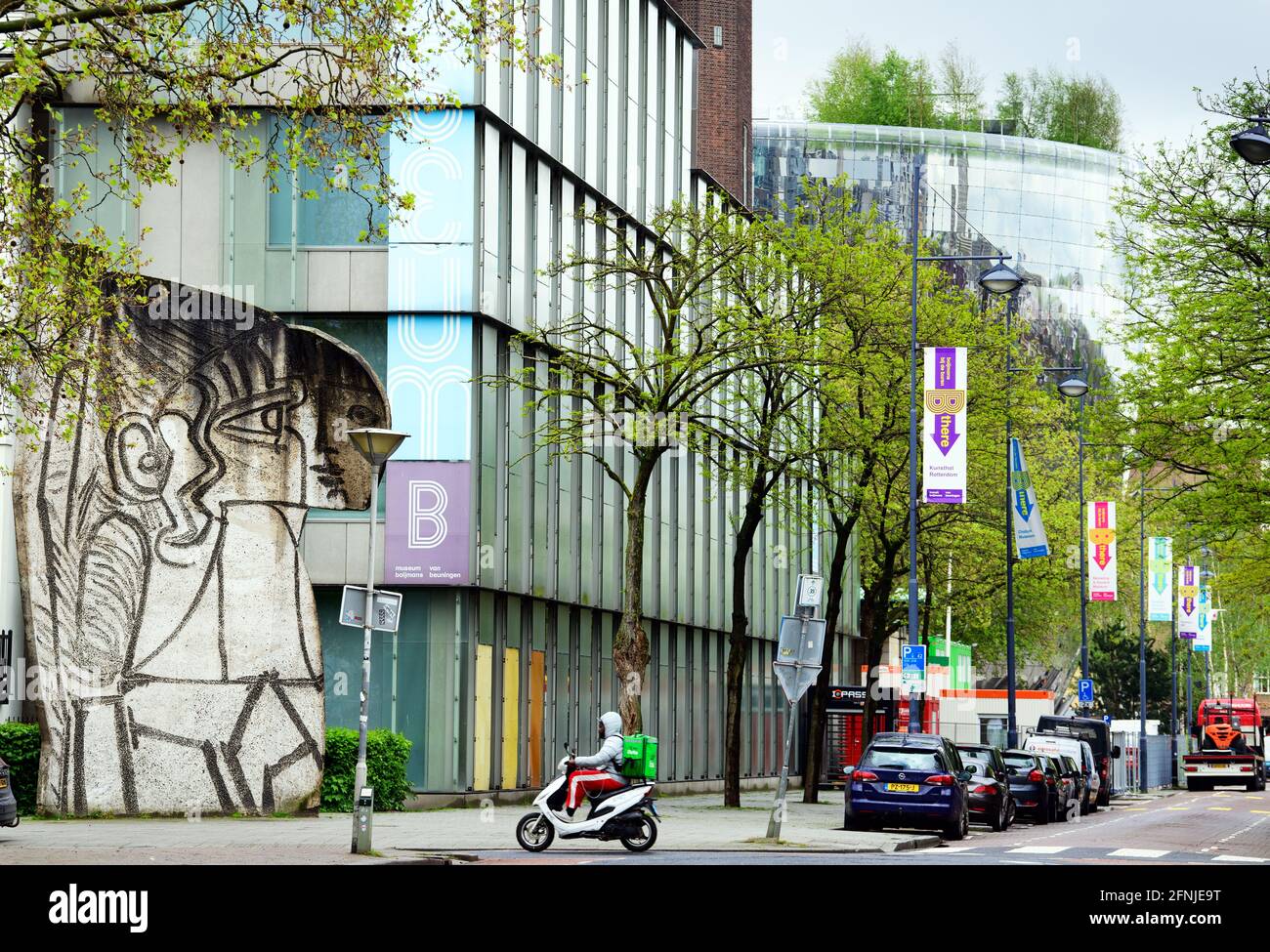 Rotterdam, Netherlands. 17th May, 2021. The stone sculpture "Sylvette ...