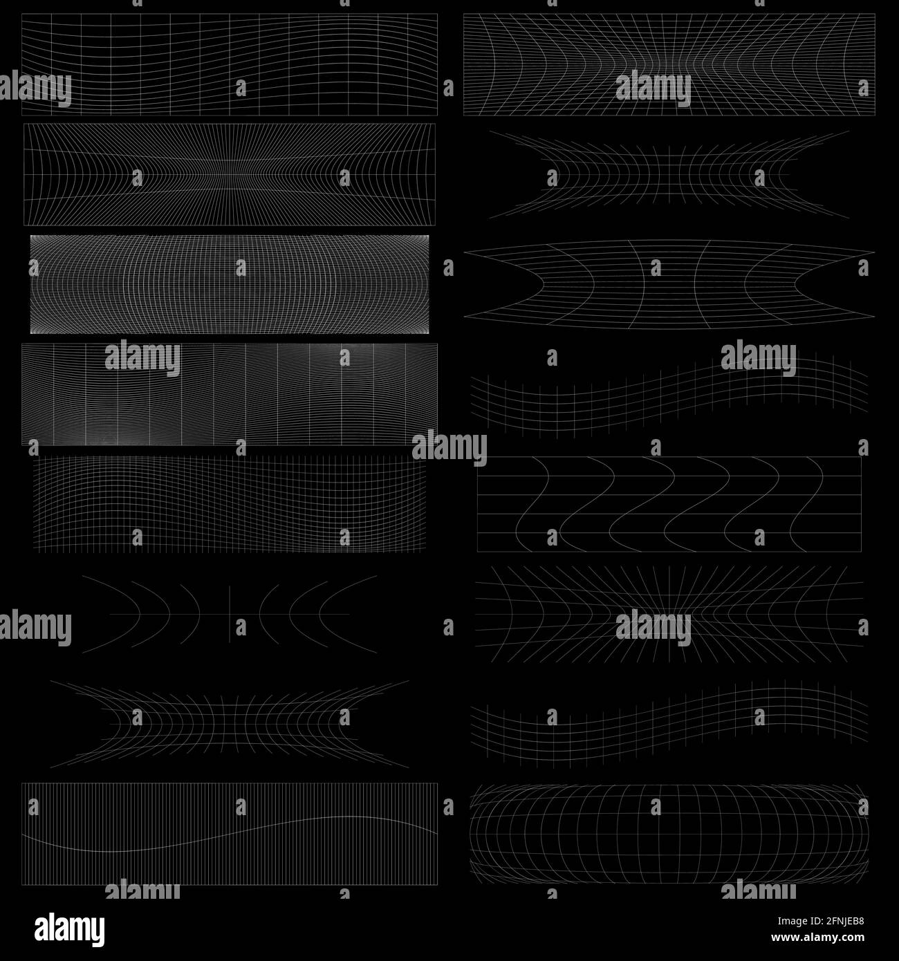 Set of rectangles w distort, deform effect vector illustration Stock ...