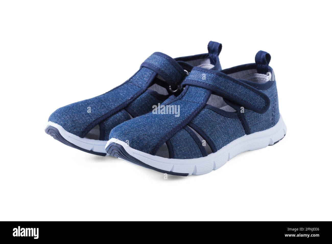 Kids summer denim sneakers with foam sole with Velcro fasteners Stock ...