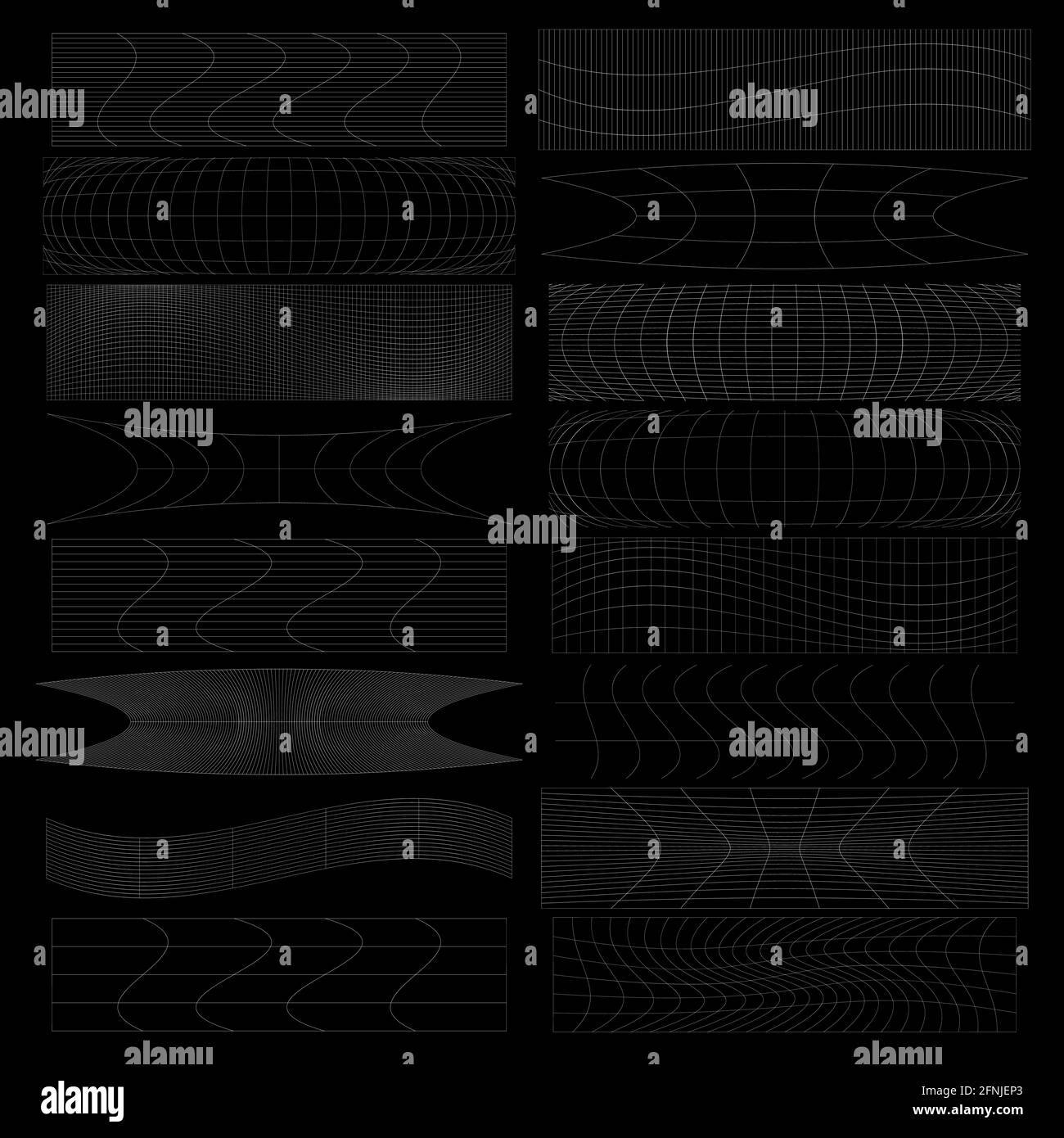 Set of rectangles w distort, deform effect vector illustration Stock ...