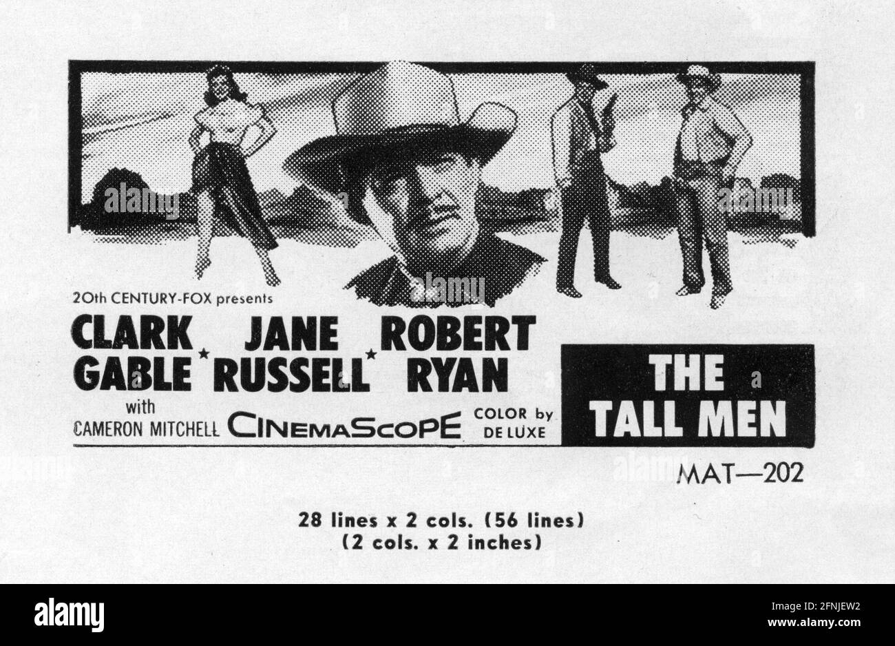 CLARK GABLE JANE RUSSELL ROBERT RYAN and CAMERON MITCHELL in THE TALL ...
