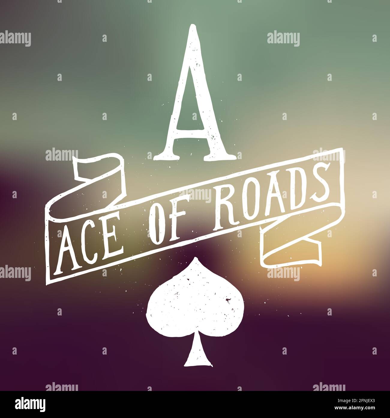 ace of roads print. racer lettering on blurred background Stock Vector ...