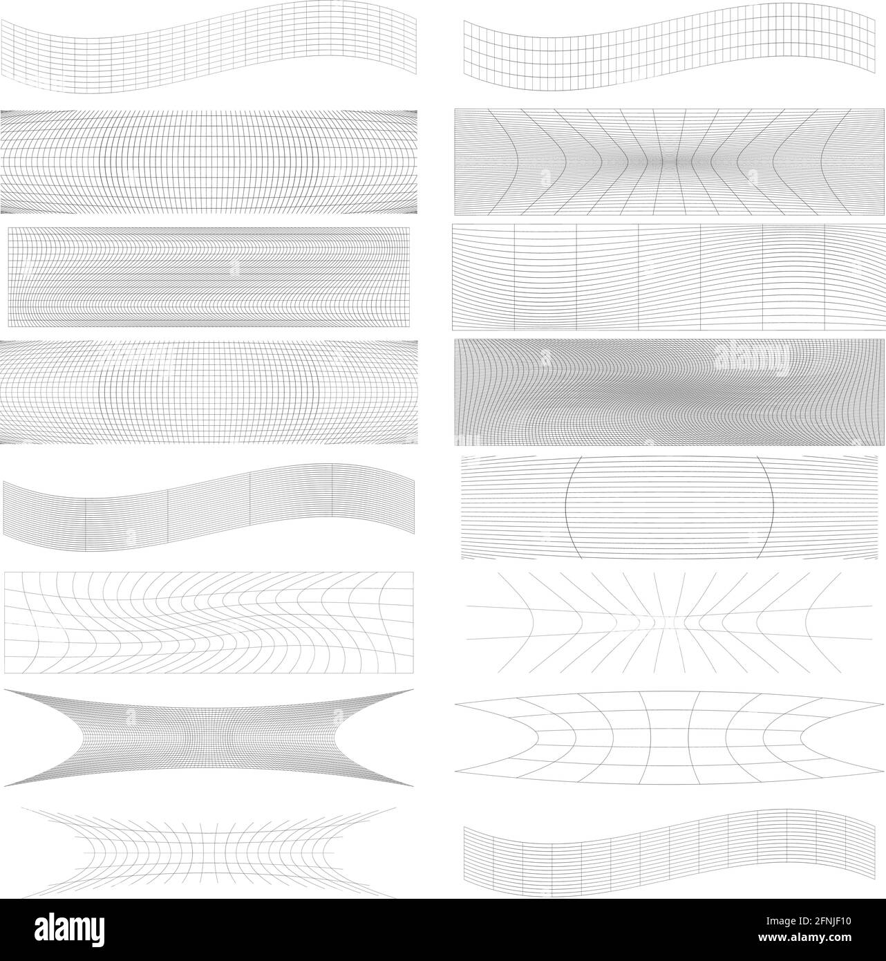 Set of rectangles w distort, deform effect vector illustration Stock ...