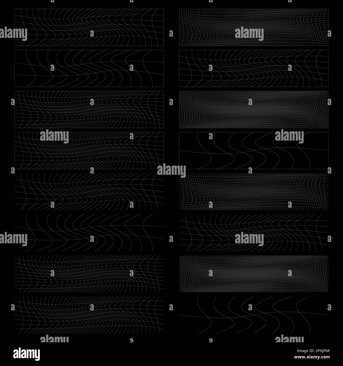 Set of rectangles w distort, deform effect vector illustration Stock ...