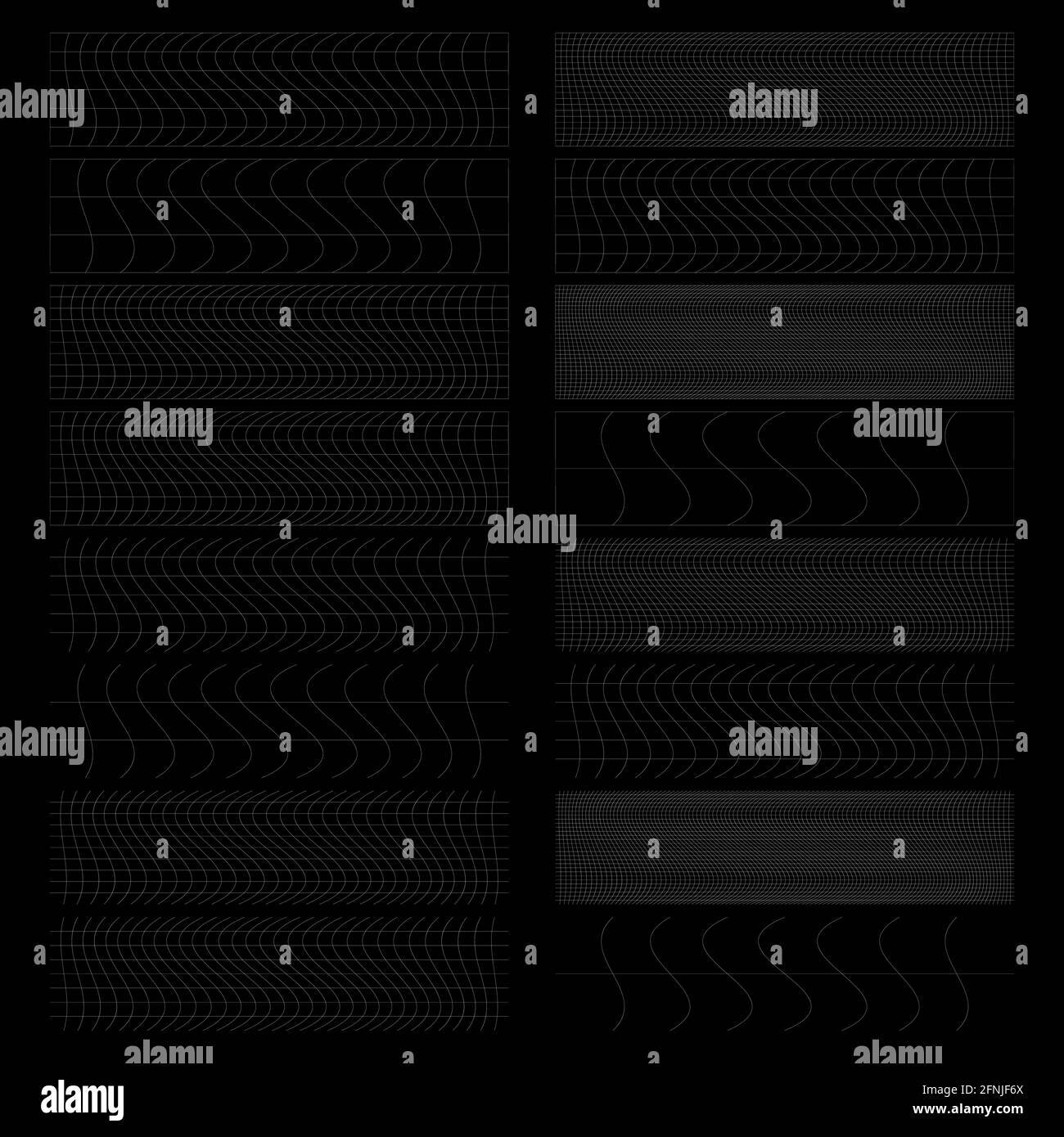 Set of rectangles w distort, deform effect vector illustration Stock ...