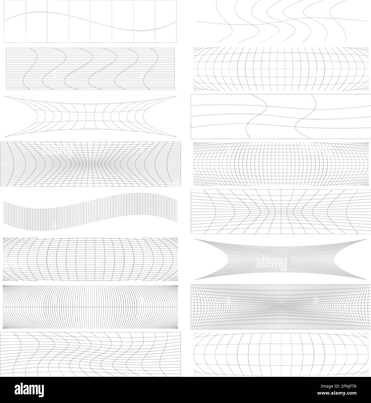 Set of rectangles w distort, deform effect vector illustration Stock ...