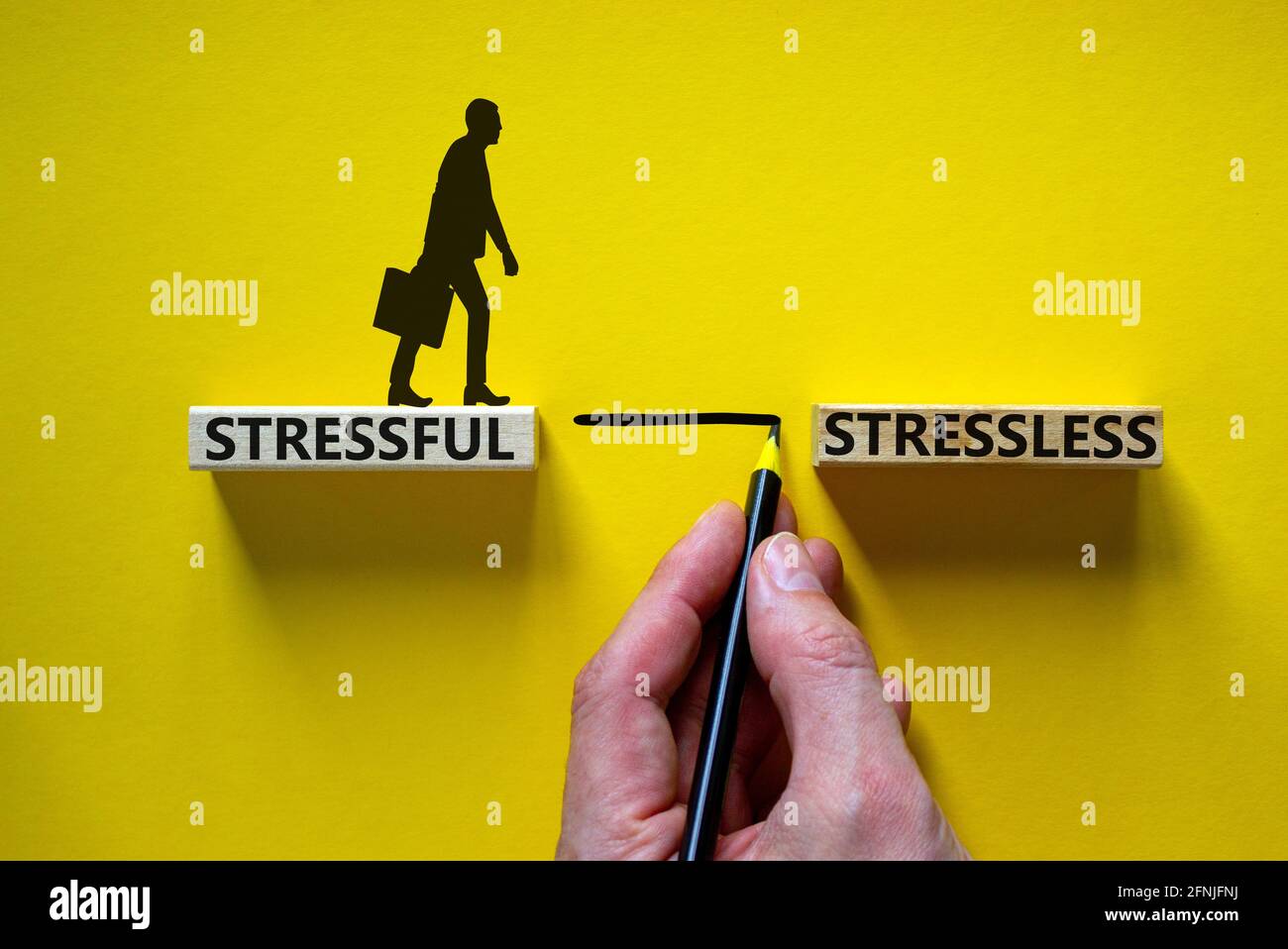 Stressful or stressless symbol. Blocks with words stressful, stressless ...