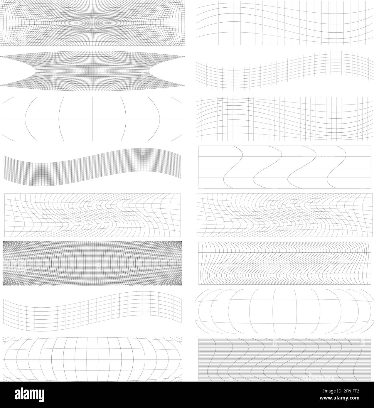 Set of rectangles w distort, deform effect vector illustration Stock ...