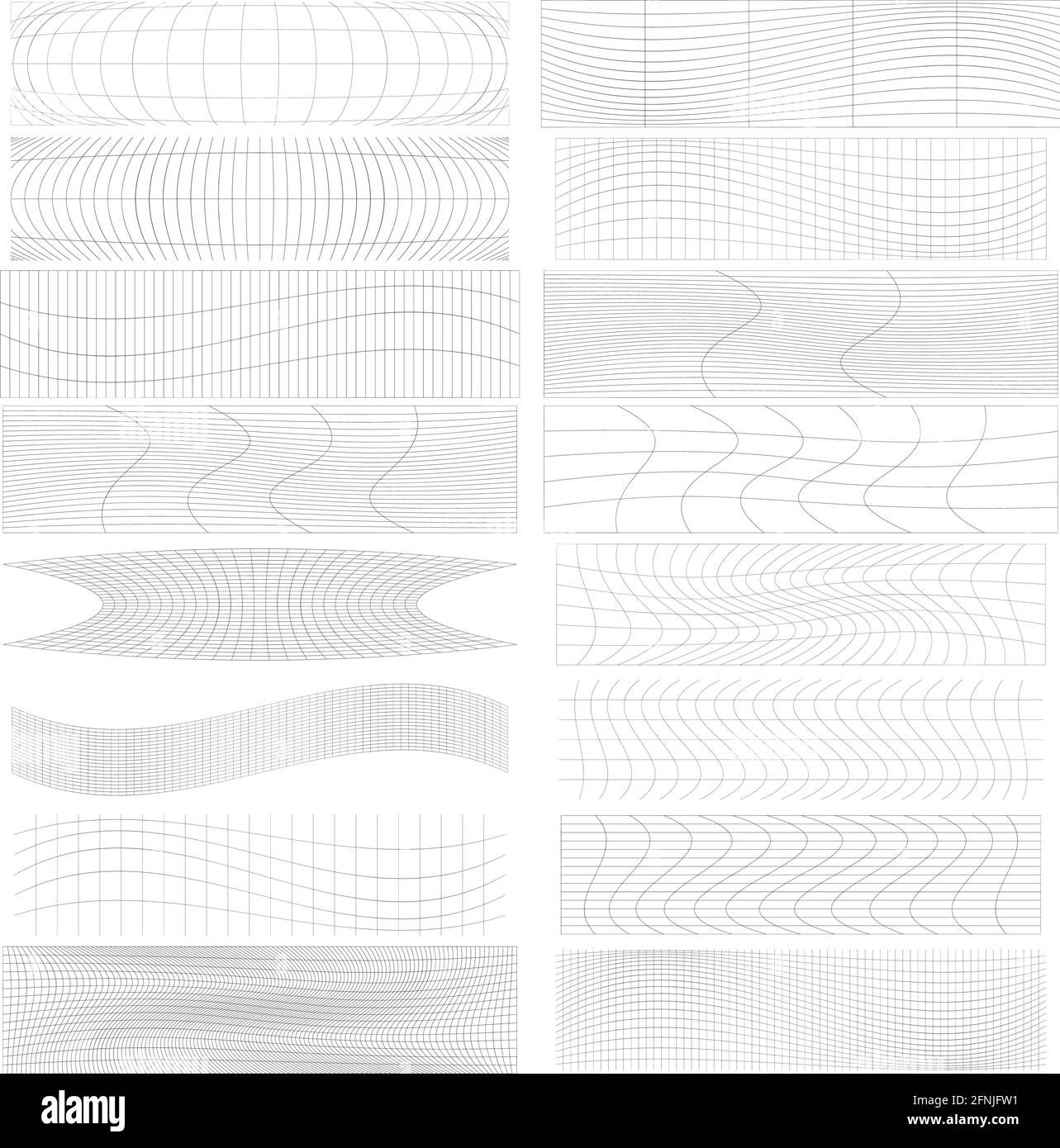 Set of rectangles w distort, deform effect vector illustration Stock ...