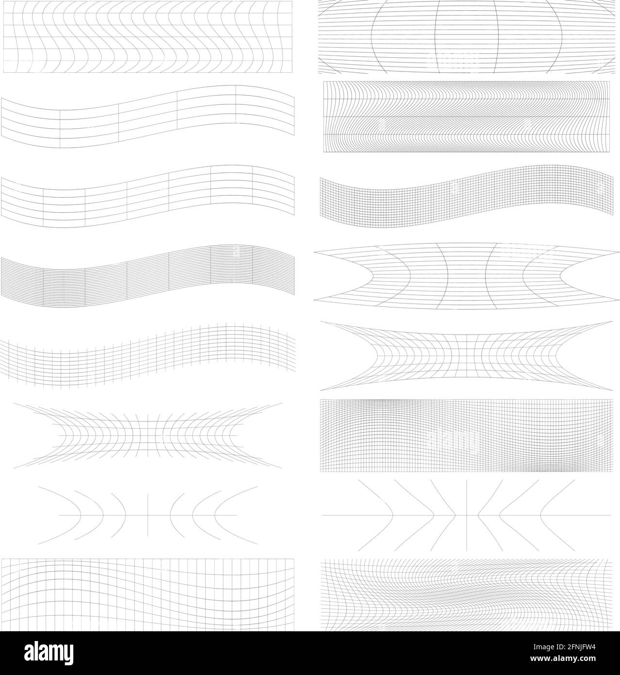 Set of rectangles w distort, deform effect vector illustration Stock ...