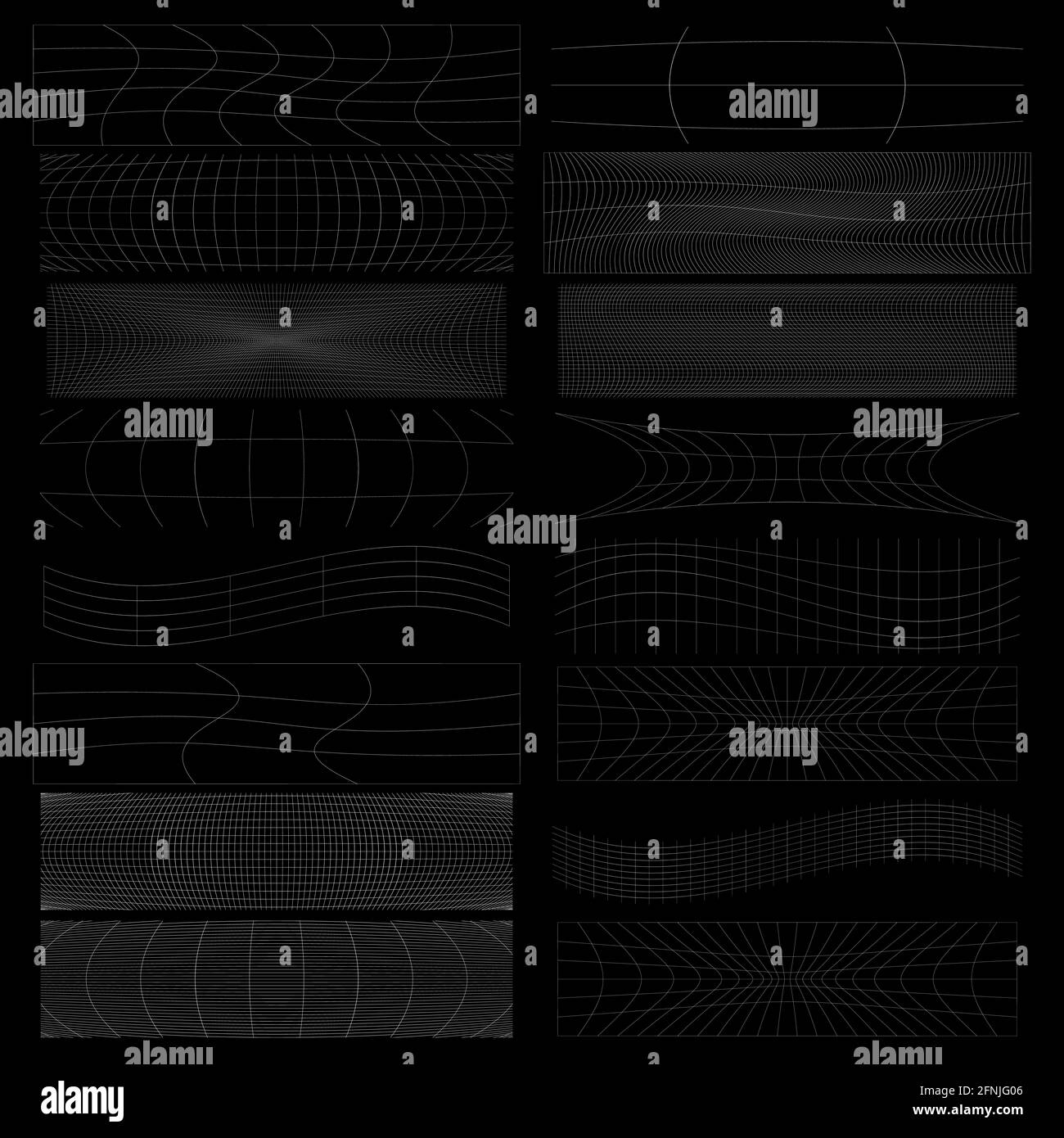 Set of rectangles w distort, deform effect vector illustration Stock ...