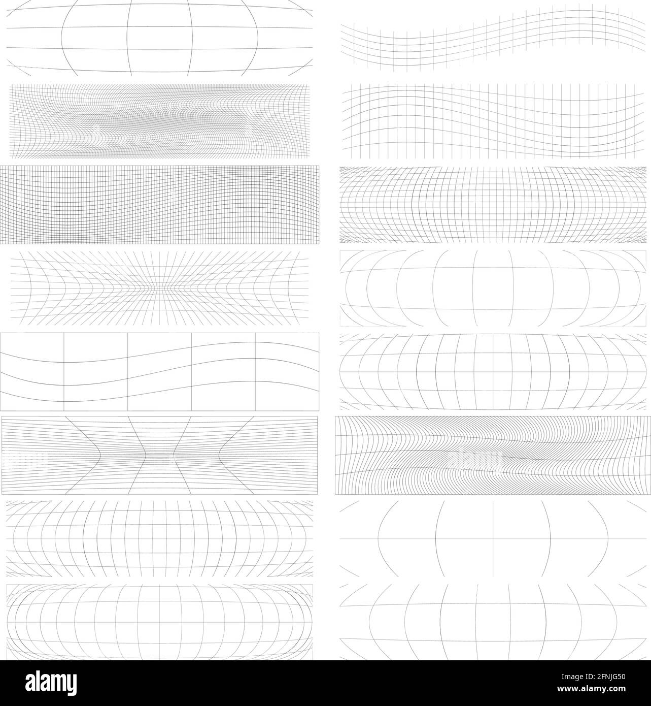 Set of rectangles w distort, deform effect vector illustration Stock ...