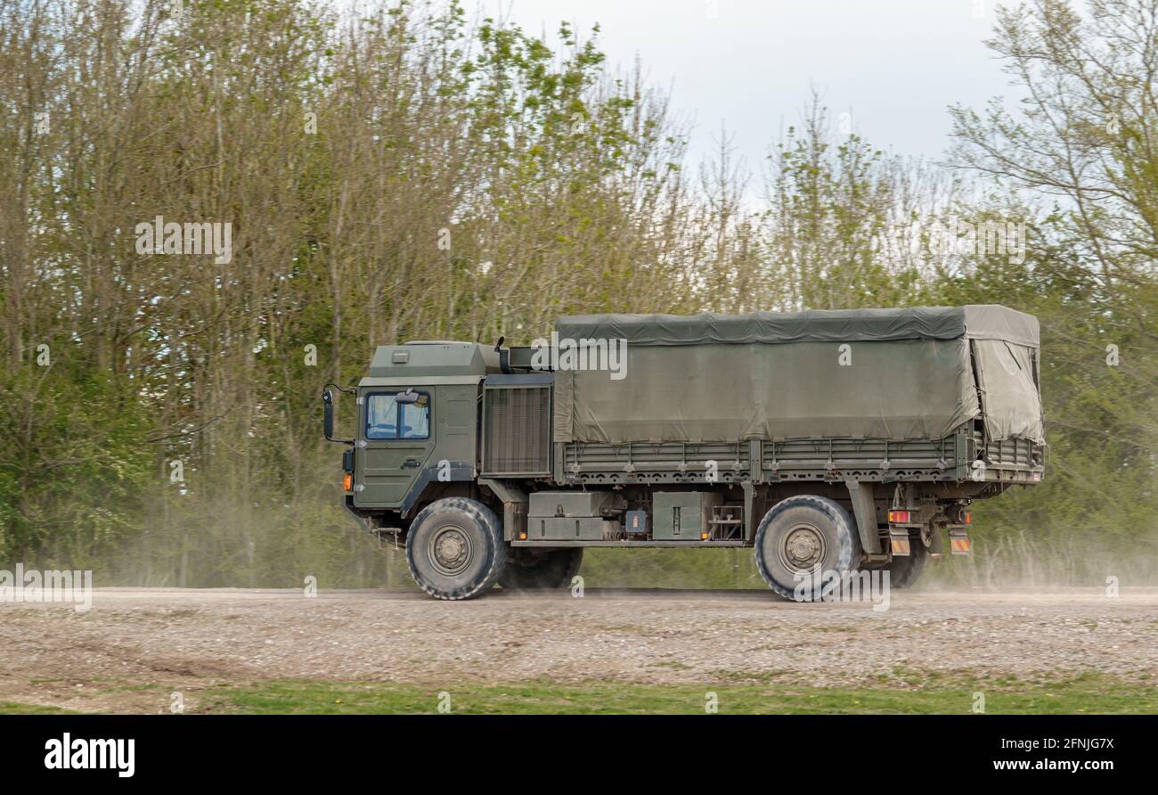 British army M.A.N. 4x4 SV logistics lorry vehicle truck on exercise ...