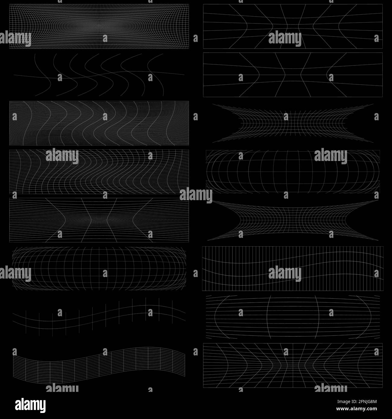 Set of rectangles w distort, deform effect vector illustration Stock ...