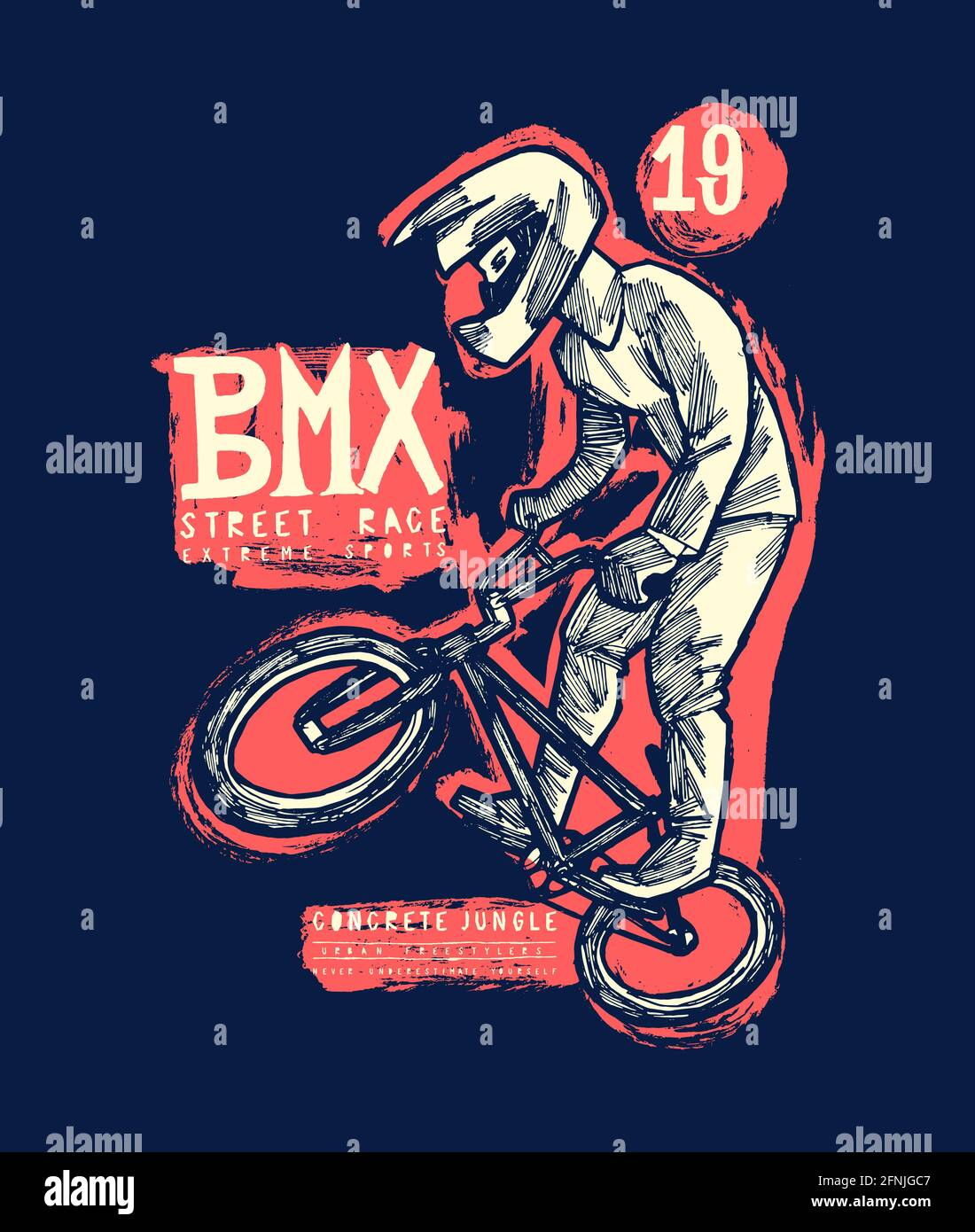 Bmx t shirt vector vectors hi-res stock photography and images - Alamy