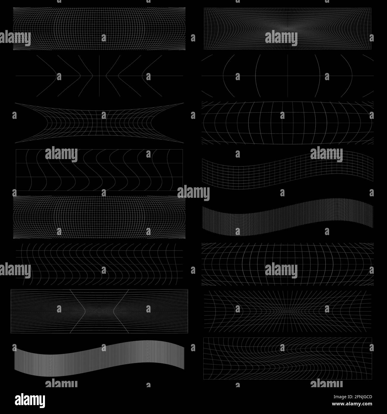 Set of rectangles w distort, deform effect vector illustration Stock ...