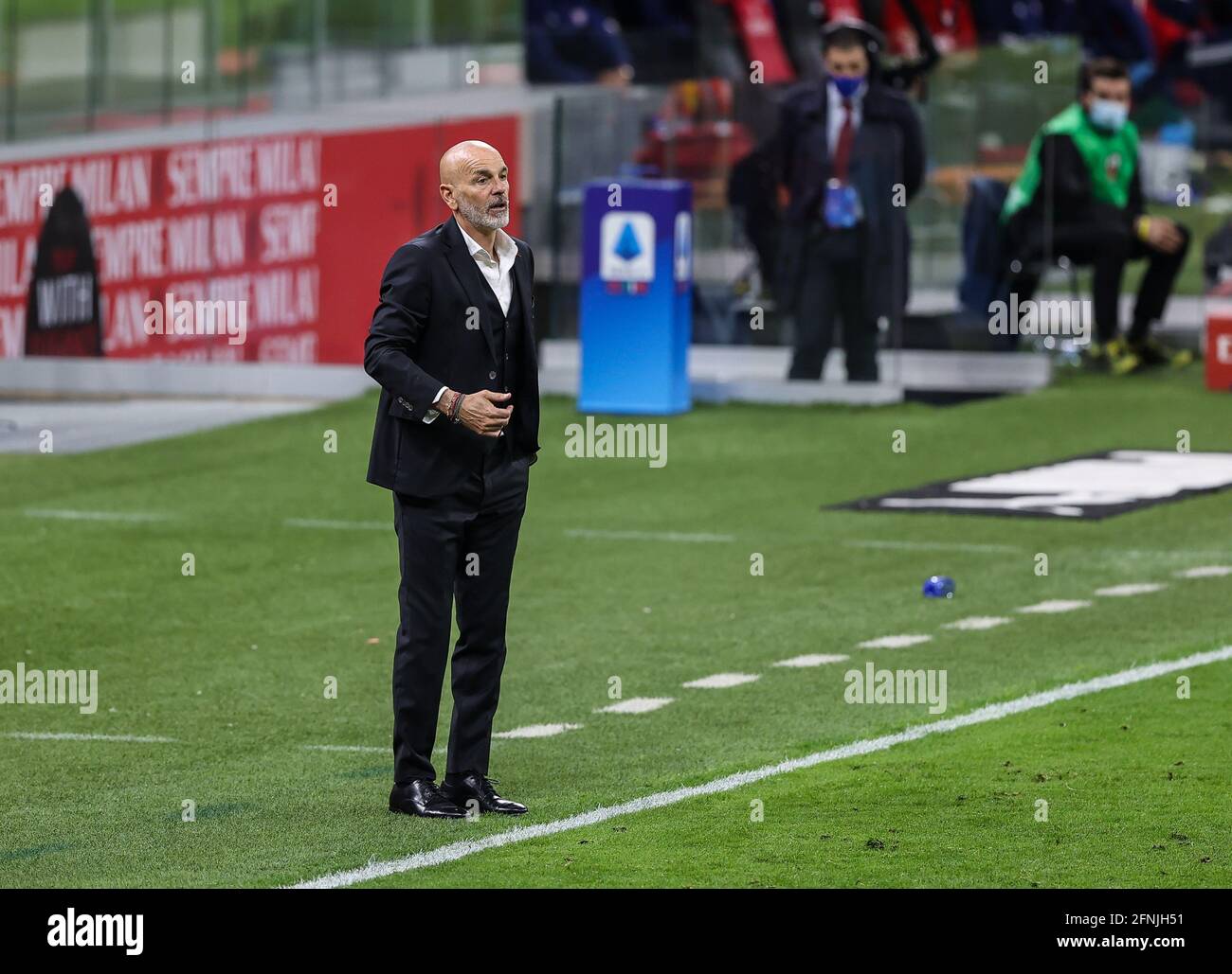Head Coach of AC Milan Stefano Pioli during the Serie A 2020/21 ...