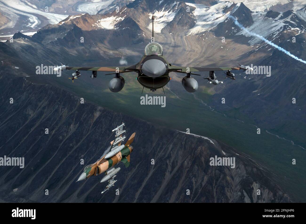 U.S. Air Force F-16 Fighting Falcon fighter jets, with the 18th ...