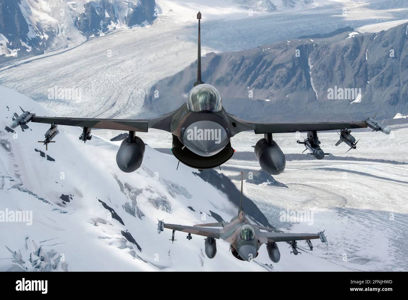 U.S. Air Force F-16 Fighting Falcon fighter jets, with the 18th ...