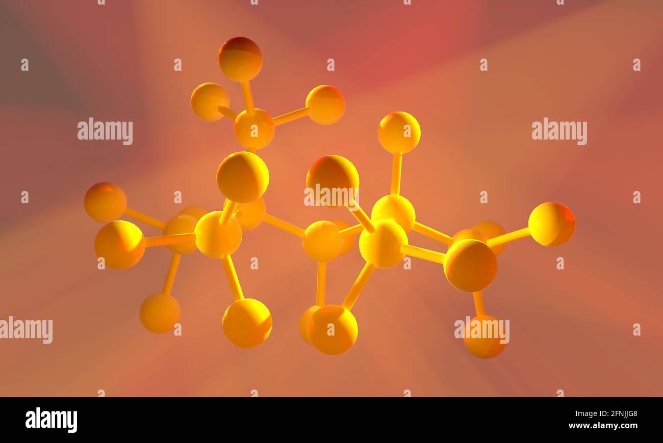 isooctane molecule in warm rays of light. 3d rendering Stock Photo - Alamy