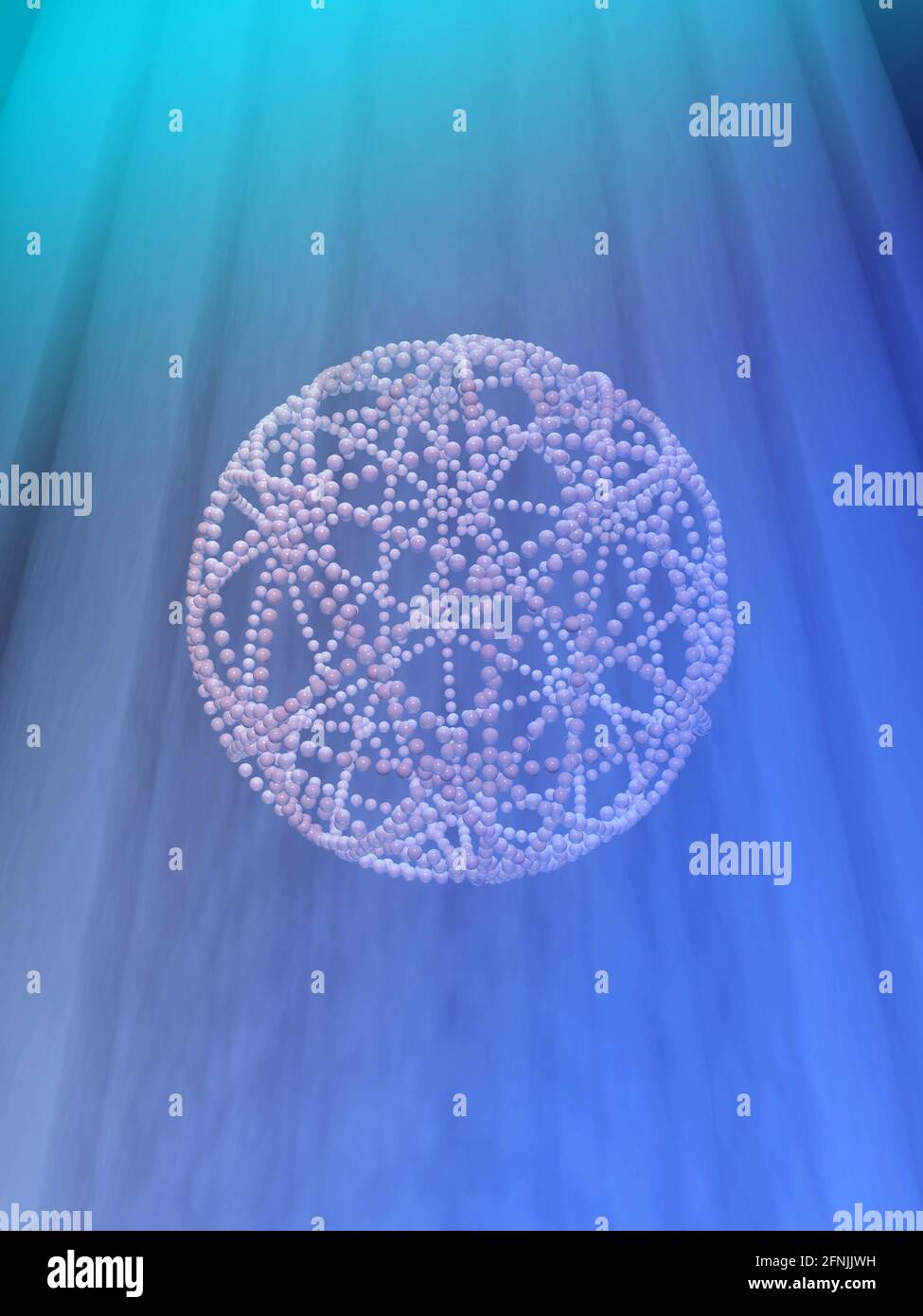 molecular wire sphere in blue light rays. 3d rendering Stock Photo - Alamy