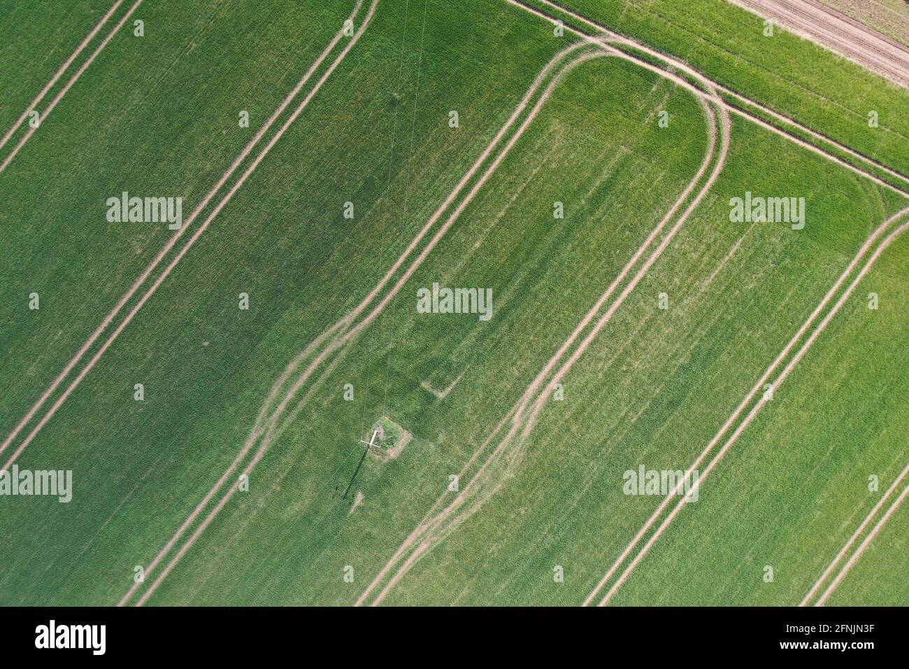 Aerial green field shots Stock Photo - Alamy